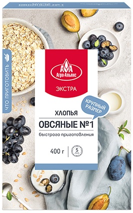 Купить Хлопья овсяные №1 Агро-Альянс Экстра 400 г в интернет-магазине ...
