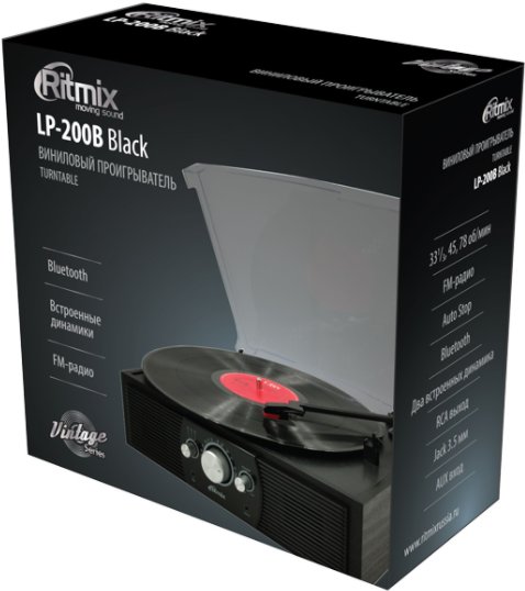 Виниловый проигрыватель RITMIX LP-200B Black wood — купить по низкой цене в интернет-магазине ...