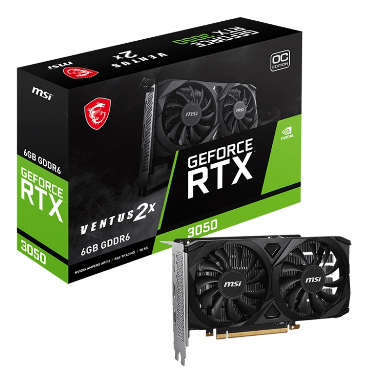 Видеокарта MSI GeForce RTX 3050 VENTUS 2X OC 6G RTX 3050 VENTUS 2X 6G ...