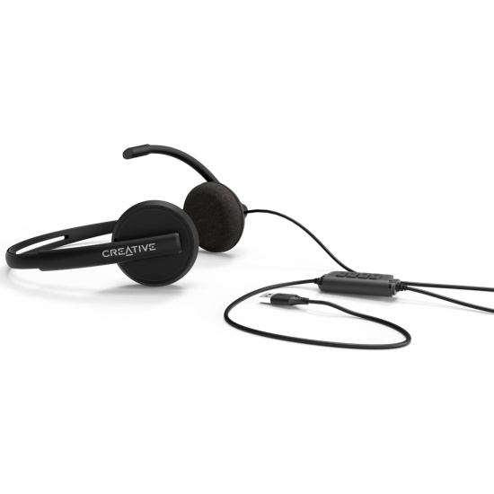 Наушники с микрофоном Creative HS-220 черный (51EF1070AA000) — купить в ...