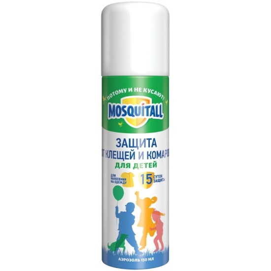 Аэрозоль MOSQUITALL Нежная защита от комаров и клещей, для детей, 150 ...