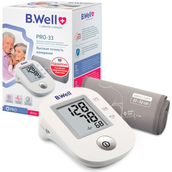 Тонометр B.Well PRO-33 автоматический + Манжета M-L + Адаптер PRO-33 ad — купить по низкой цене ...
