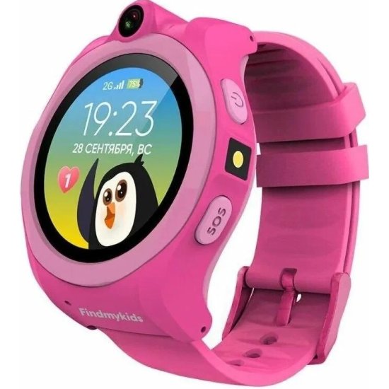 Купить Детские умные часы Findmykids Pingo Roll розовые в интернет ...