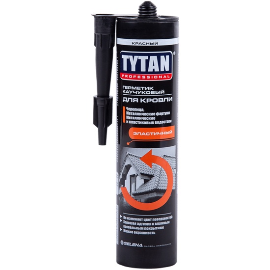 Герметик каучуковый для кровли Tytan Professional, 310 мл, красный ...