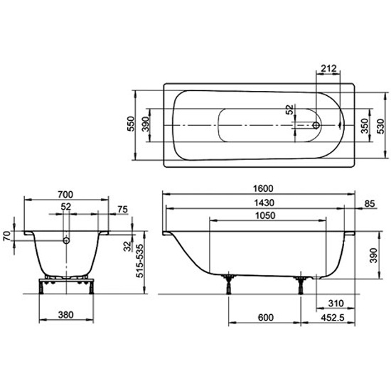 Ванна Kaldewei EUROWA Form Plus 1197.1203.0001 119712030001 — купить по ...
