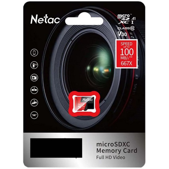Карта памяти Netac P500 Extreme Pro MicroSDXC 64GB Сlass 10 UHS-I 100MB/s (NT02P500PRO-064G-S ...