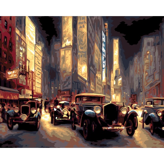 Картина по номерам со светодиодами ФРЕЯ PNB/PLDD-247 Ночной Чикаго 50 х 40 см — купить по низкой ...