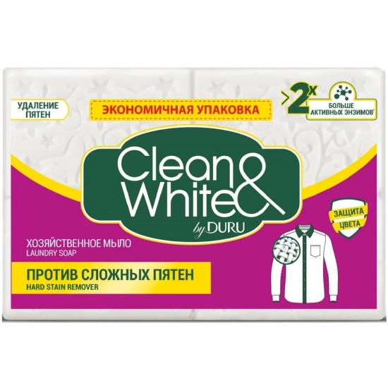Купить Хозяйственное мыло DURU CLEAN&WHITE Против пятен э/пак 4*120 г в ...