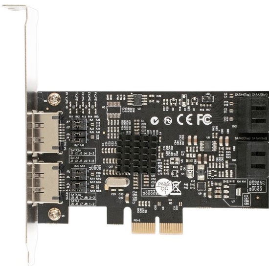 Контроллер ExeGate EXE-504 PCI-E 2.0, SATA3 RAID, 4 int+2 ext (OEM ...