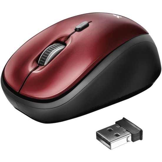 Купить Мышь беспроводная Trust Yvi, USB, Red (19522) 19522 TRUST в ...