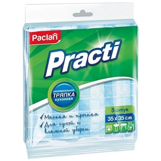 Салфетки PACLAN PRACTI Универсальные для сухой и влажной уборки 35х35 ...
