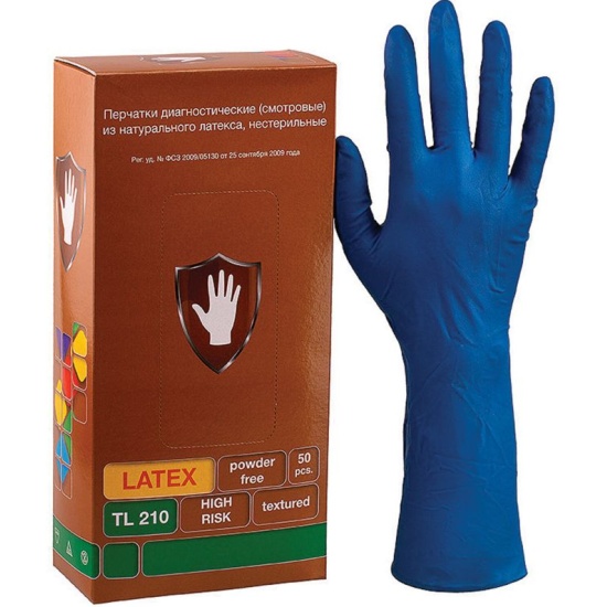 Перчатки латексные смотровые SAFE&CARE High Risk комплект 25 пар (50 шт ...