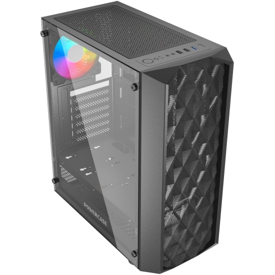 Корпус Powercase Diamond Mesh LED, черный (CMDM-L1) — купить по низкой ...