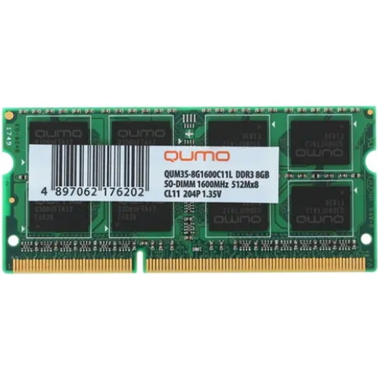 Оперативная память SO-DIMM QUMO 8GB DDR3-1600 (QUM3S-8G1600C11L ...