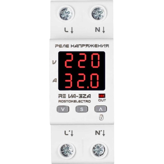 Реле напряжения с контролем тока ROSTOKELECTRO RE VA-32A, 46-268 ...