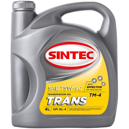 Трансмиссионное масло Sintec TRANS TM4 75W-90 полусинтетическое 4 л ...