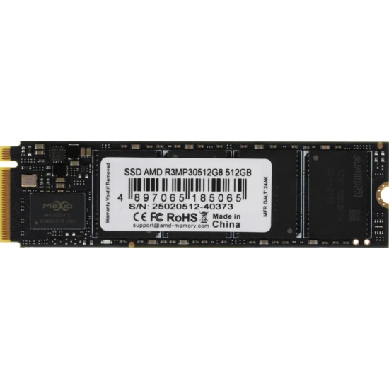 SSD диск AMD Radeon R3, 512GB, M.2 2280, PCIe 3.0 x4 (R3MP30512G8 ...