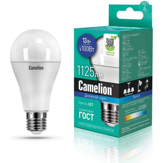 Светодиодная лампа Camelion LED13-A60/865/E27 12652 Camelion — купить в ...