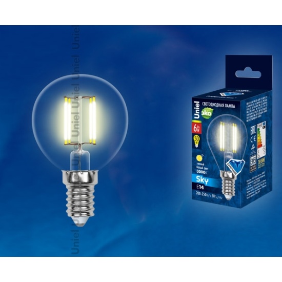 Светодиодная лампа Uniel LED-G45-6W/NW/E14/CL PLS02WH — купить в ...