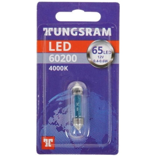 Лампа автомобильная Tungsram C5W 12V-LED (SV8,5) 4000K 0,5W, бл.1шт, 60200 BL1 — купить в ...