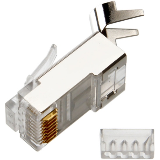 Коннектор TWT RJ45 STP 8P8C, универсальный, cat.6A, 100 шт. — купить в ...