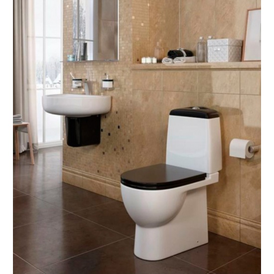Унитаз-компакт Sanita Luxe BEST COLOR BLACK в упаковке с двухрежимной ...