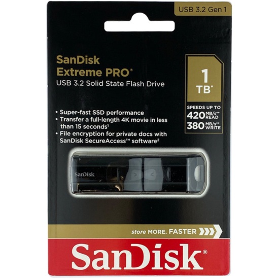 USB флешка 1Tb Sandisk Extreme Pro USB 3.2 Gen 1 (420/380 Mb/s) SDCZ880 ...
