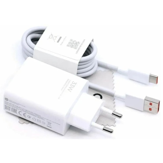 Сетевое зарядное устройство Xiaomi 33 Вт, с кабелем USB-C, 1 м, белый ...
