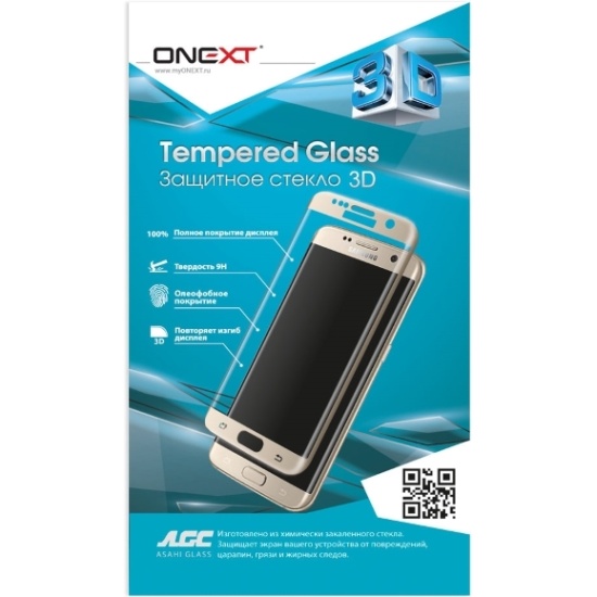 Защитное стекло с рамкой ONEXT Tempered Glass 3D для Samsung Galaxy S7 ...