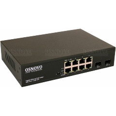 Коммутатор PoE OSNOVO SW-80802(150W) Gigabit Ethernet на 8 RJ45 + 2 SFP ...