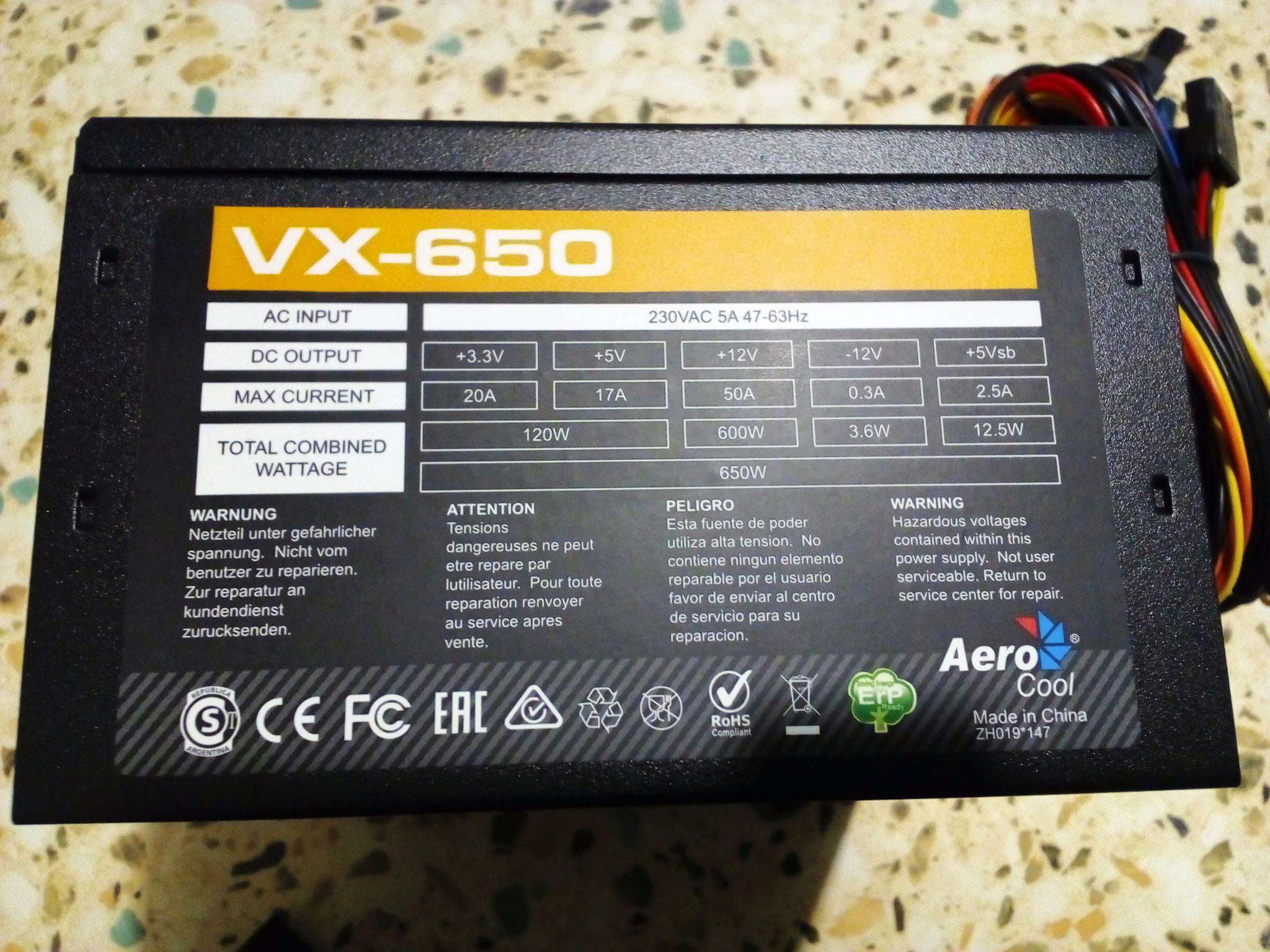 Купить Блок питания AEROCOOL VX-650 ATX 650W простойв интернет-магазине ...