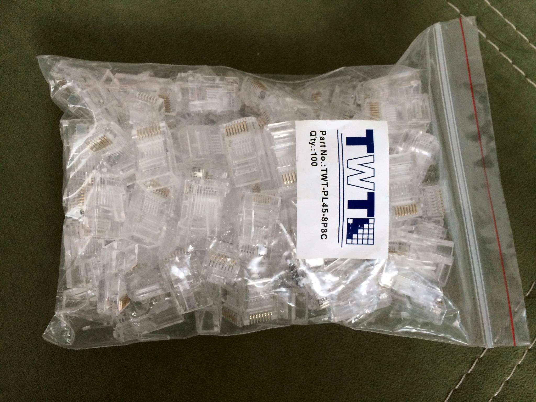 Коннектор Lanmaster RJ45 UTP 8P8C, универсальный, cat.5e, 100 шт. (TWT ...