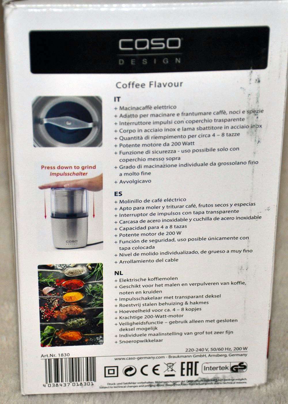 Кофемолка CASO Coffee Flavour — купить по низкой цене в интернет ...