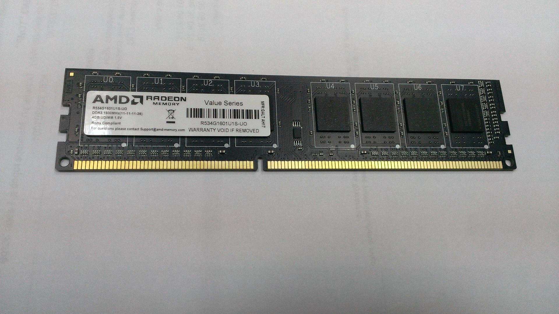 Оперативная память AMD DDR3 4Gb 1600MHz pc-12800 (R534G1601U1S-UO) оем ...