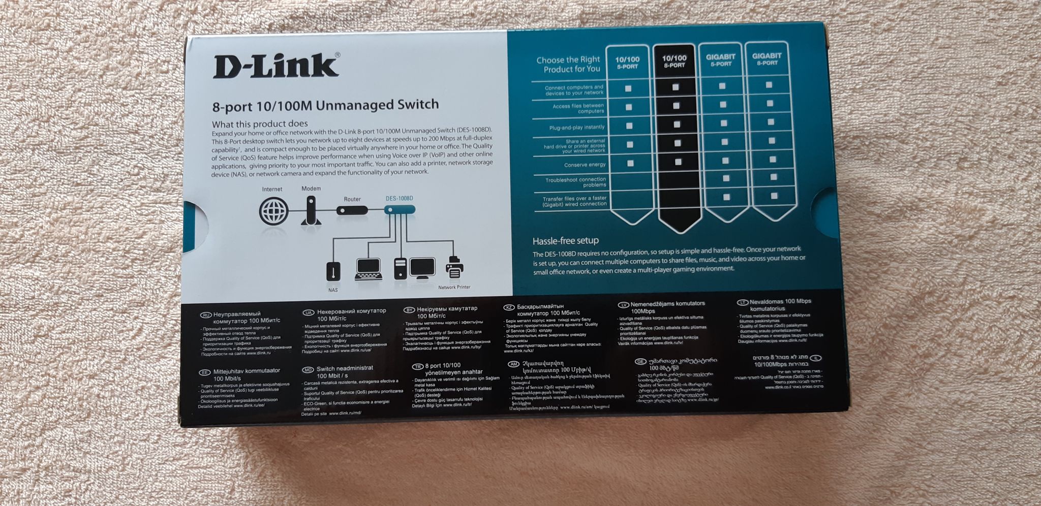 Купить Коммутатор D-Link Switch DES-1008D/L2B 8 ports Switch Ethernet ...