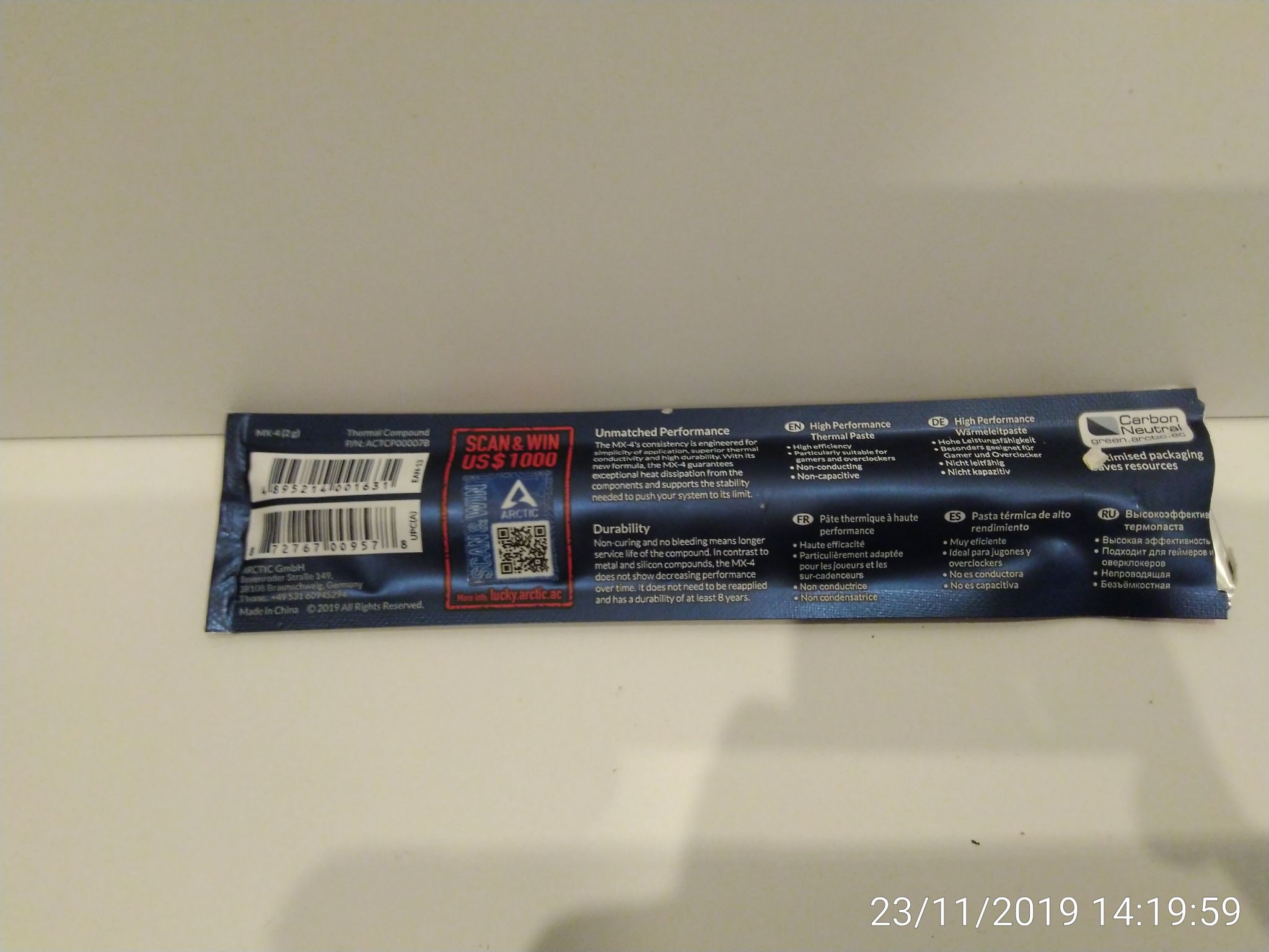 Термопаста Arctic Cooling MX-4 Thermal Compound 2-gramm ACTCP00007B ...