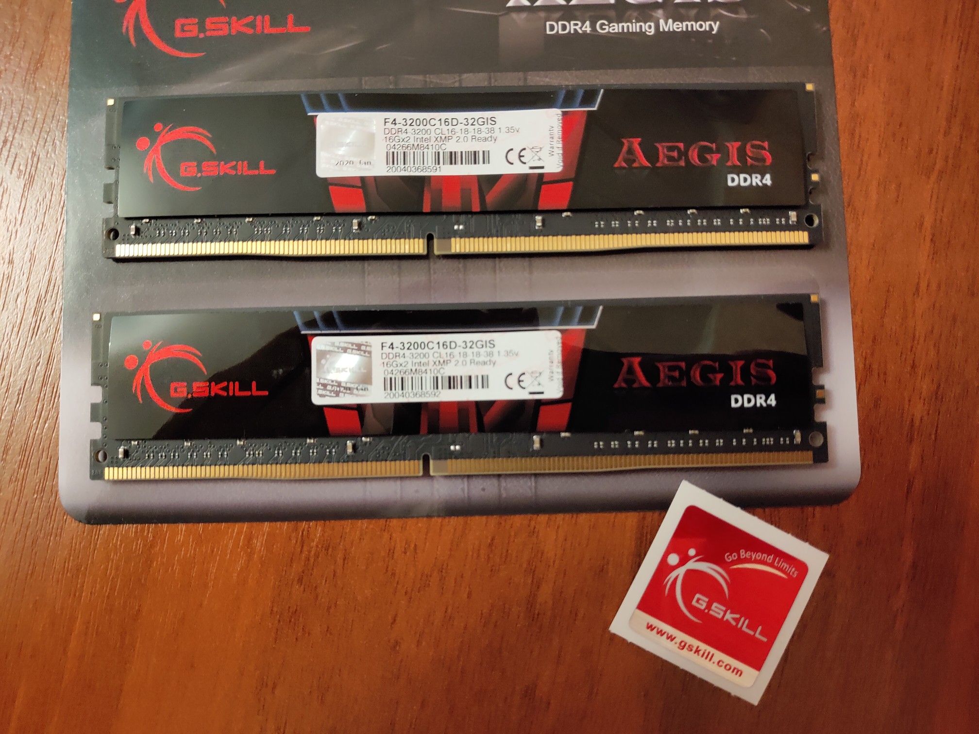 Оперативная память Ddr4 G Skill Aegis 32gb 2x16gb Kit 3200mhz Cl16 1