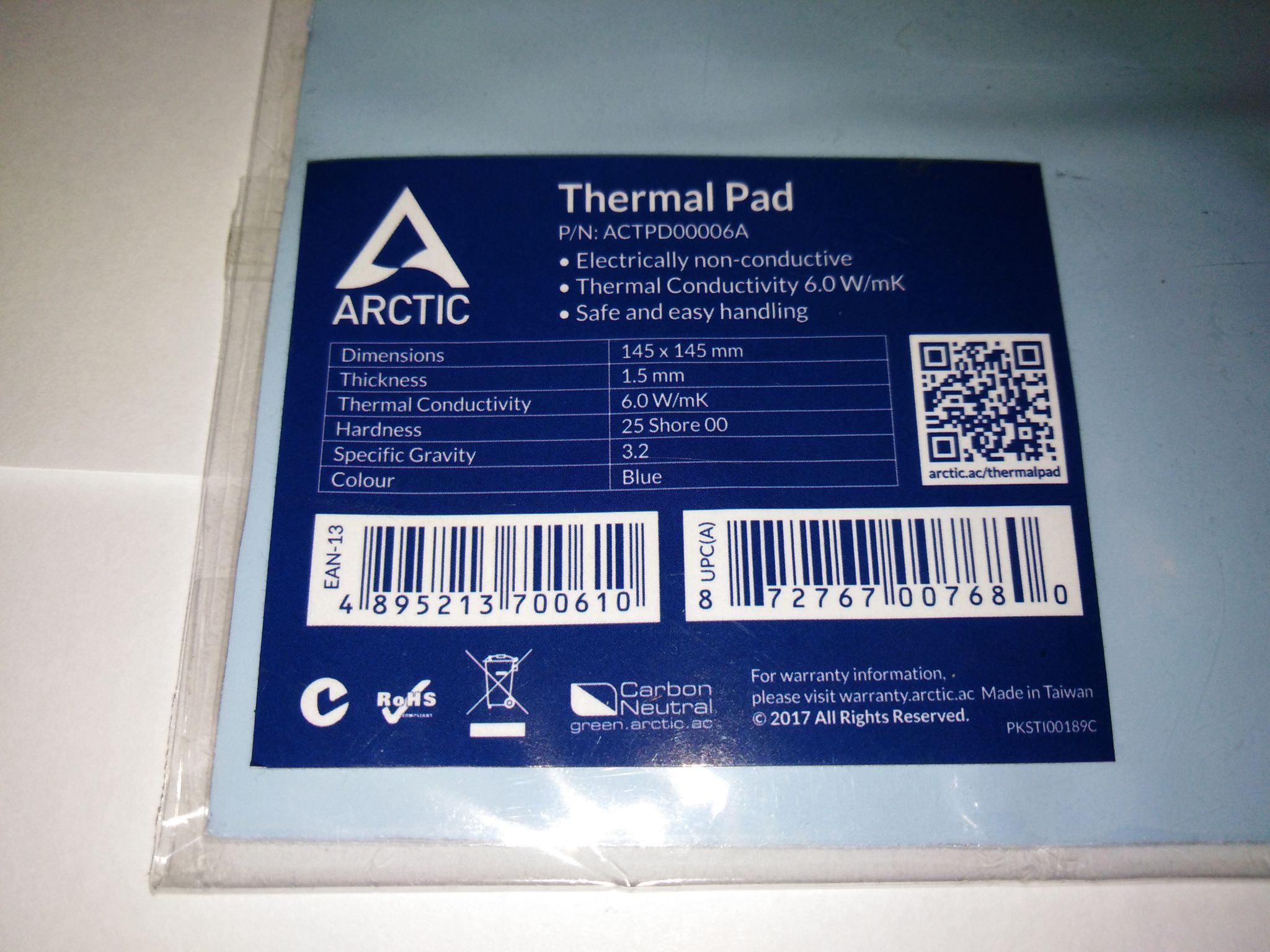 Купить Термопрокладка ARCTIC Thermal Pad 145x145x1.5мм ACTPD00006A в ...