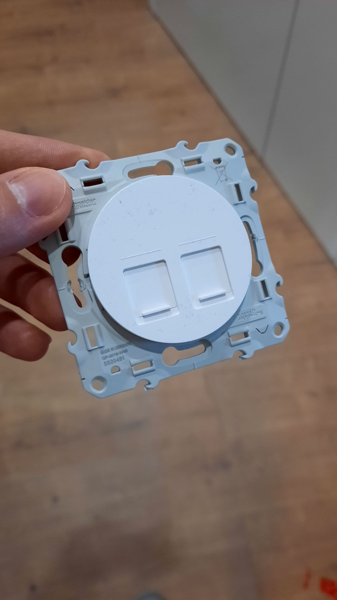 Розетка SCHNEIDER ELECTRIC ODACE RJ45 двойная, infraplus ...