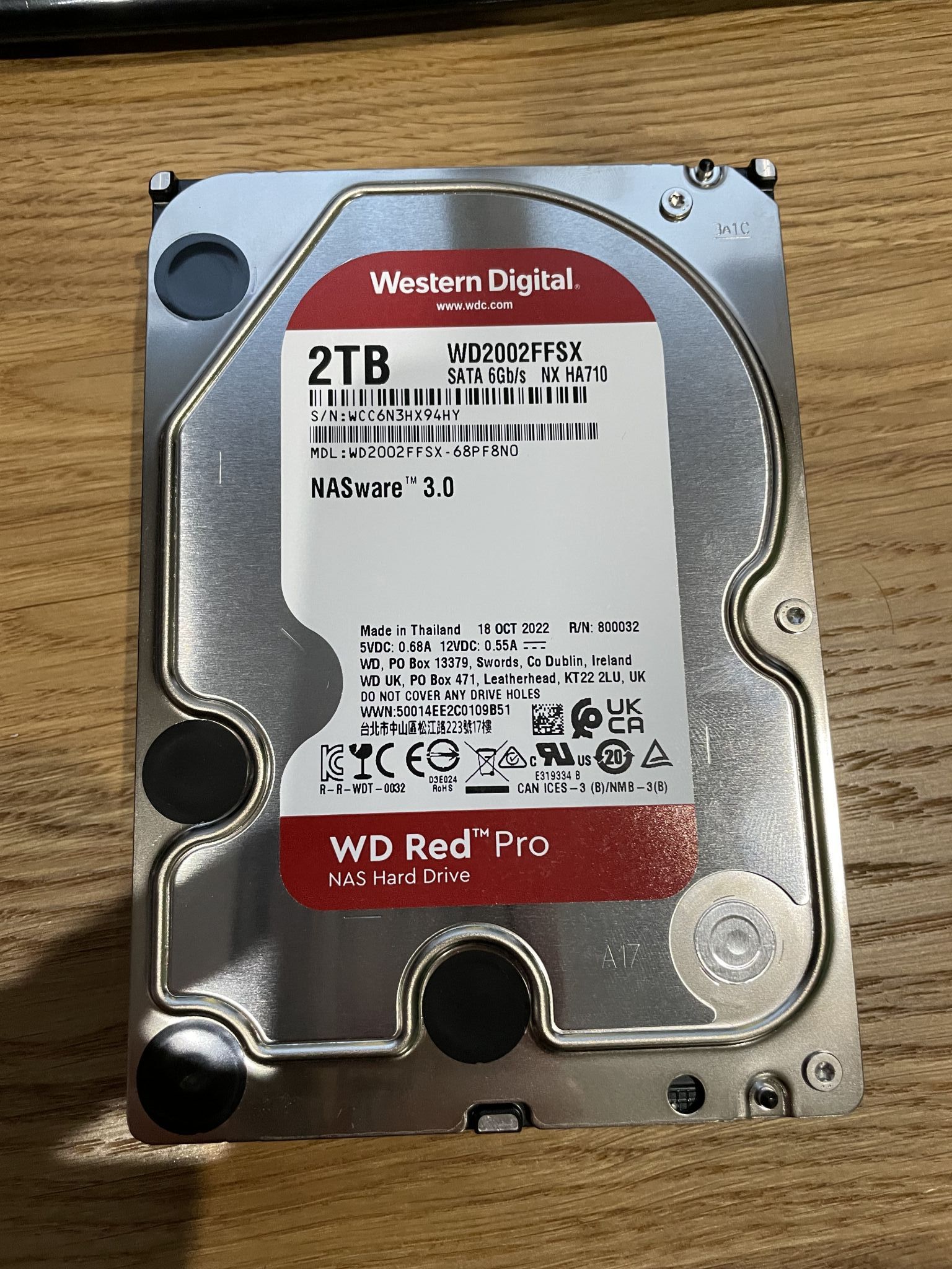 Жесткий диск 3.5 Western Digital WD Red Pro 2 ТБ, SATA III, 64 Mb, 7200 ...