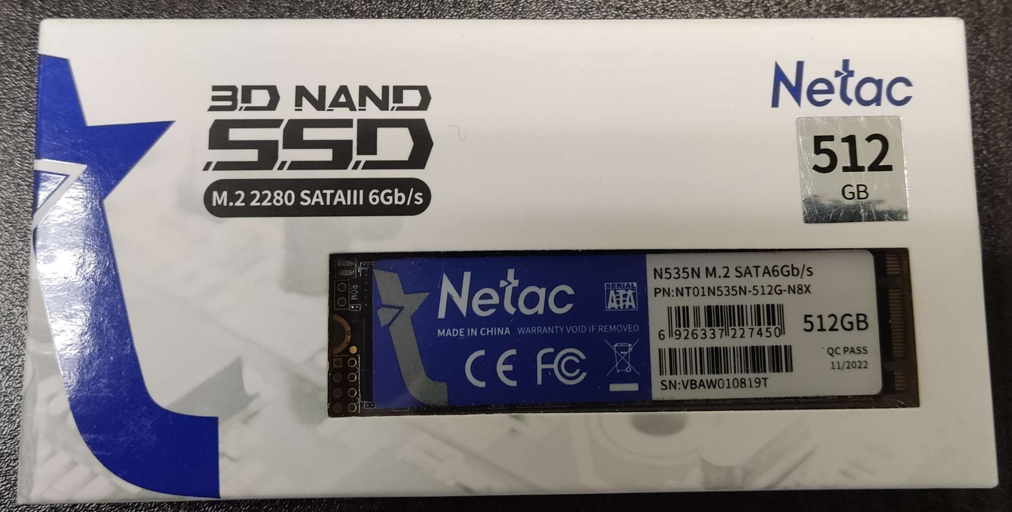 SSD диск NETAC M.2 2280 512Гб SATA (NT01N535N-512G-N8X) — купить по низкой цене в интернет ...