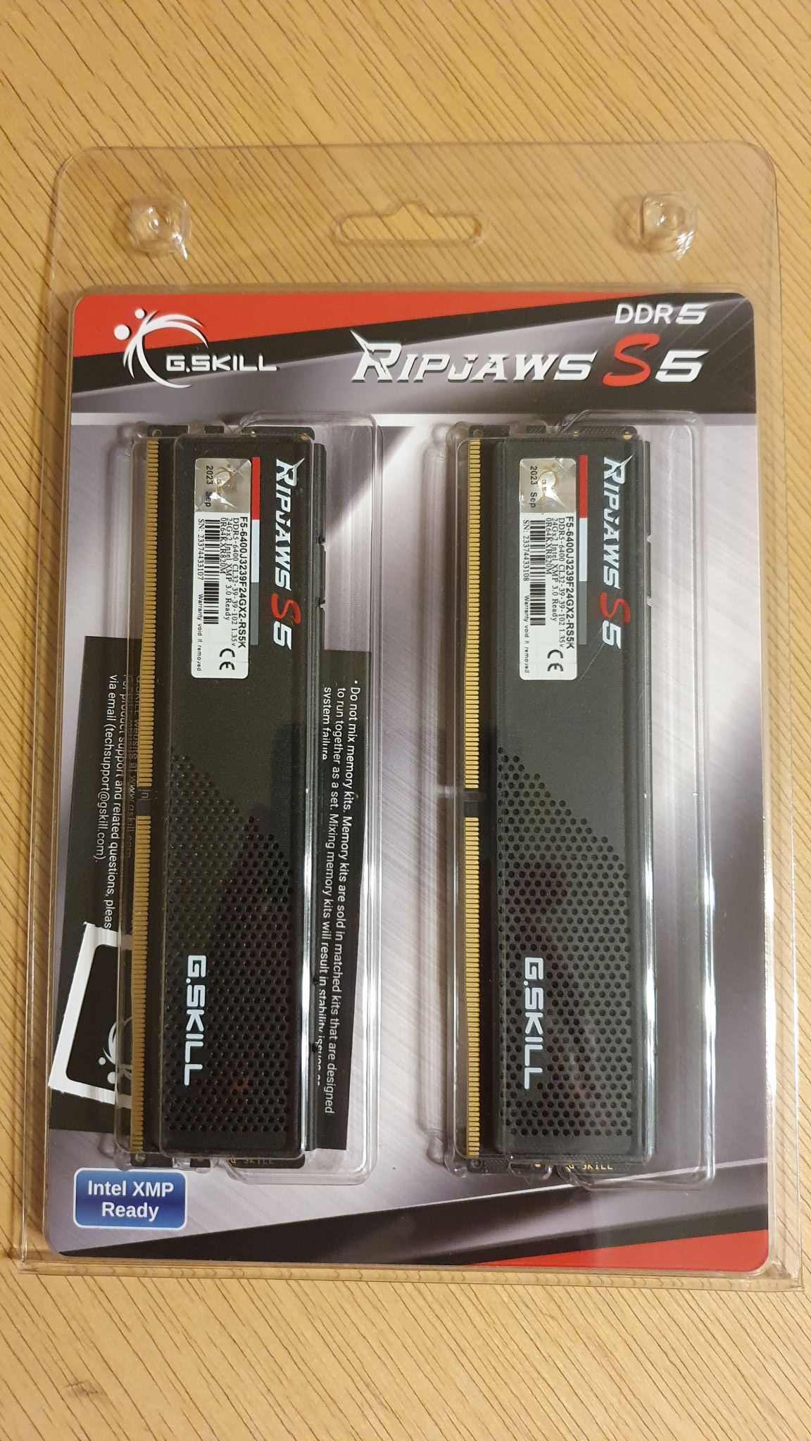 Оперативная память G.Skill Ripjaws S5 48GB (24GB x2) DDR5-6400 (F5-6400J3239F24GX2-RS5K ...