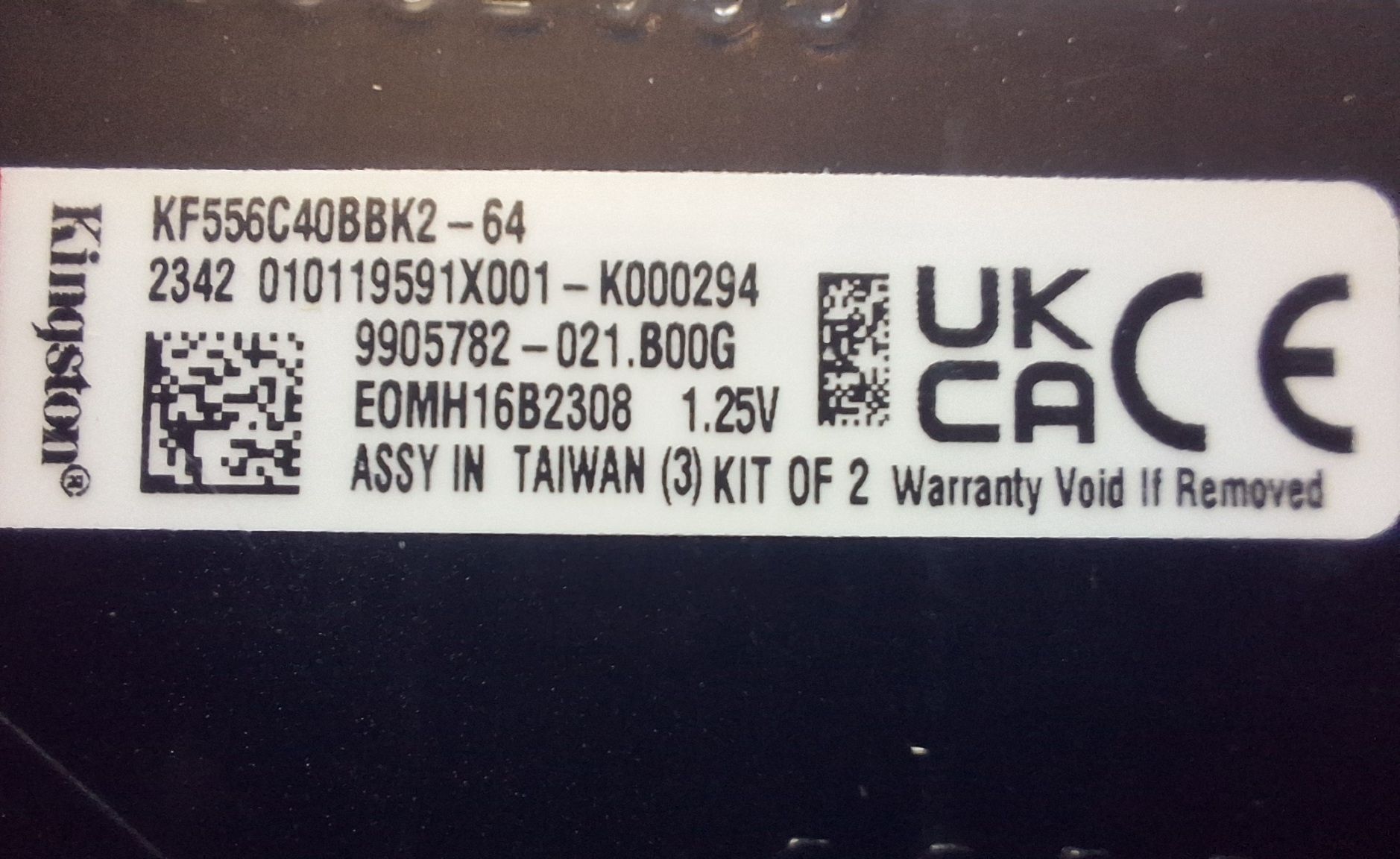 Оперативная память Kingston DDR 5 64Gb (2x32Gb) 5600Mhz pc-44800 FURY ...