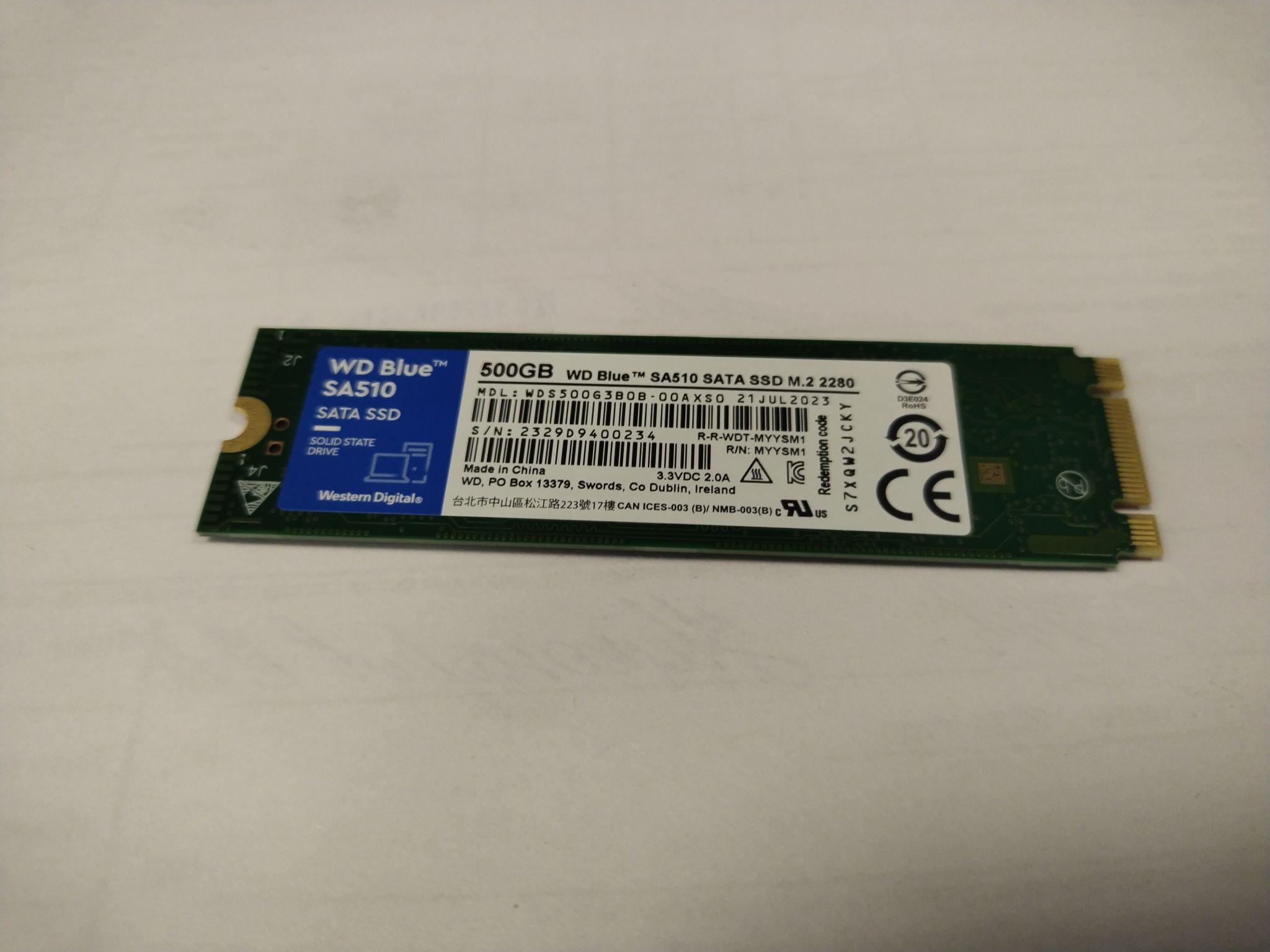 SSD диск WESTERN DIGITAL M.2 2280 500Гб SATA (WDS500G3B0B) — купить по ...